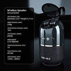 TOR-OLE Portable Bluetooth Speaker with Wireless Headphone, Waterproof Wireless Speaker Outdoor Speakers Support Karaoke TF Card Auxiliary Input U Disk to Play MP3 Music, Bluetooth 5.0 for Home,Party