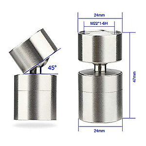 KWODE Kitchen Sink Faucet Swivel Aerator Stainless Steel 2-Flow Faucet Spray Head 360°Swivel Head 1.8 GPM Big Angle Swivel Aerator-55/64 Inch-27UNS Female (One Male adapter Included)