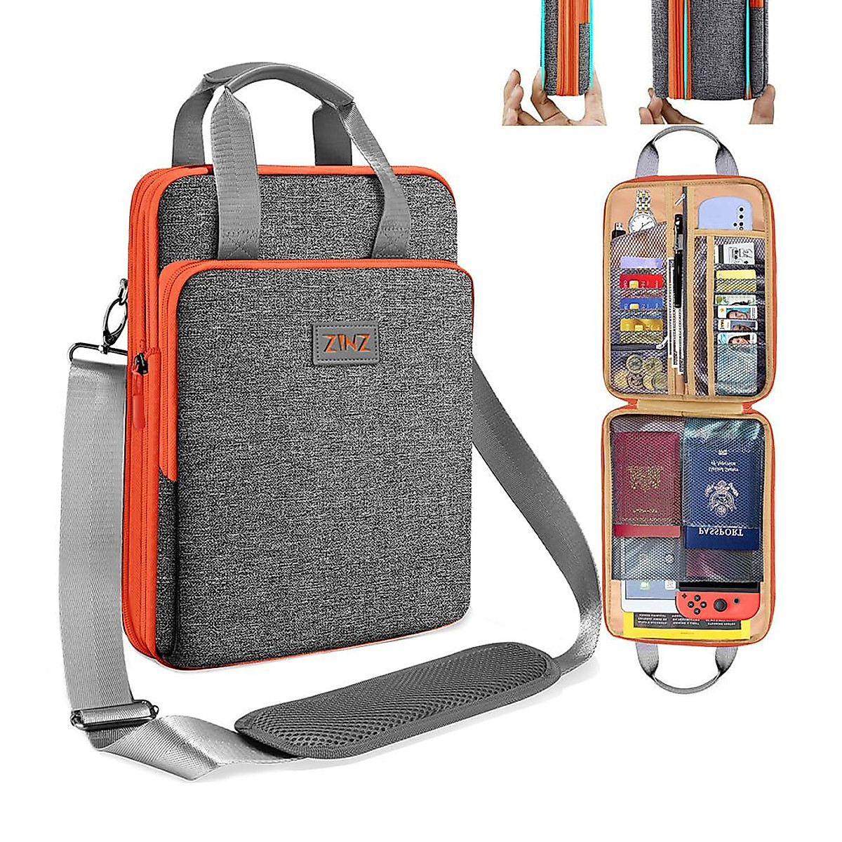 ZINZ Slim & Expandable Case 12.9 13 inch Travel Laptop Shoulder Bag for MacBook Air 13" M3/M2/M1, MacBook Pro 13" M2/M1, iPad Pro 12.9"/13"/11", iPad Air 13",L01G05