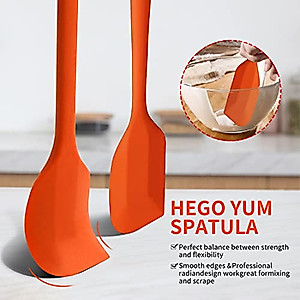 Silicone Spatula,Spatulas Silicone Heat Resistant,6 PCS silicone cooking utensils set,Non-Stick and Non-Scratch Spatula Set,Stainless Steel Core,Great Grips Spatulas for Cooking,Baking and Mixing