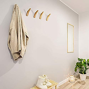 6 Pieces Wooden Coat Rack Hooks Wall Mounted Hat Rack Organizers Rustic Towel Hangers for Hanging Coats Hats Bags Towels