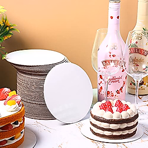 100 Pcs Round White Cake Boards 6 Inches Cardboard Cake Rounds Grease Proof Cake Base Disposable Cardboard Circles Pizza Cake Circles Cake Stands for Cake Pizza Decorating Baking Party Supplies