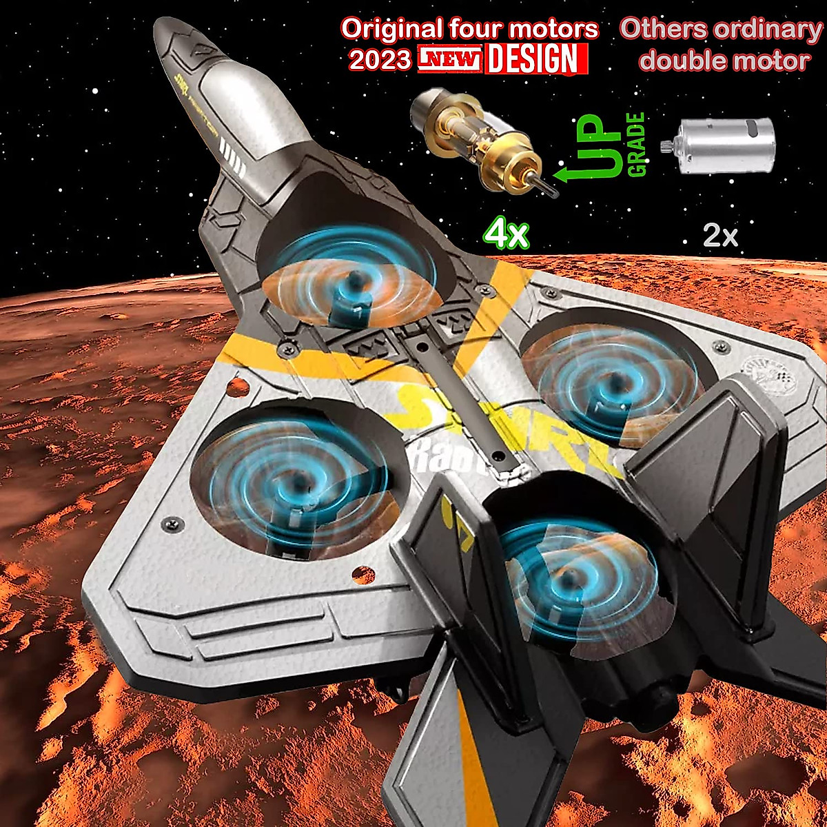 RC Plane for Kids and Adults - 4 Channel,2 Battery LED Light Remote Control Plane,Remote Control Airplane Fighter,Rechargeable Battery,Low Battery Alarm,Easy to Fly Drone Toy Gift for Boys&Girls