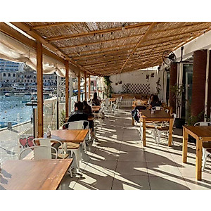 Metal Dining Chairs with Wood Seat Set of 4 White Stackable Industrial Metal Restaurant/Bistro/Cafe/Trattoria/Bar Side Chairs