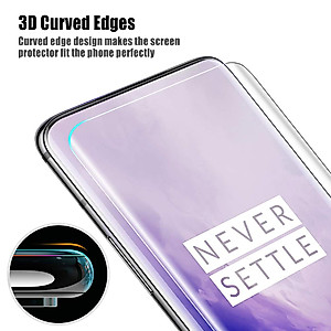 Alinsea Screen Protector for OnePlus 7 Pro/7T Pro Tempered Glass [Full Adhesive] [Fingerprint Sensor Compatible][3D Glass] Screen Protector for OnePlus 7 Pro/7T Pro