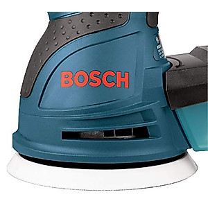 BOSCH ROS20VSC Palm Sander 2.5 Amp 5 In. Corded Variable Speed Random Orbital Sander/Polisher Kit with Dust Collector and Soft Carrying Bag, Blue