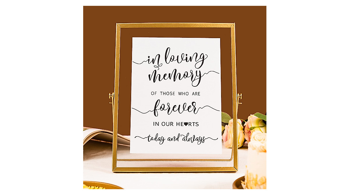 Gold Wedding Memorial Table Sign | 10x8 Inch Frame