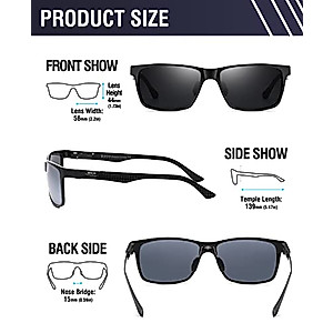 DUCO Square Polarized Sunglasses for Men LightWeight Carbon Fiber UV400 Protection Sun Glasses 8206