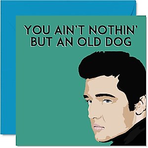 Stuff4 Funny Birthday Cards for Women Men - Ain't Nothin' But An Old Dog - Happy Birthday Card for Mom Dad Papa Pops Grandpa Nanny Grandma Aunt Uncle, 5.7 x 5.7 Inch Joke Humor Bday Greeting Cards