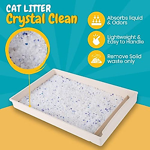 TonGass Reusable Self-Cleaning Cat Litter Box Tray Refills with 4.5LB Crystal Cat Litter Compatible with PetSafe ScoopFree Automatic Cat Litter Box (Beige) - Fits All 1st and 2nd Gen