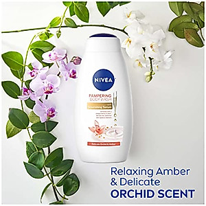 Nivea Delicate Orchid and Amber Body Wash with Nourishing Serum, 20 Fl Oz Bottle