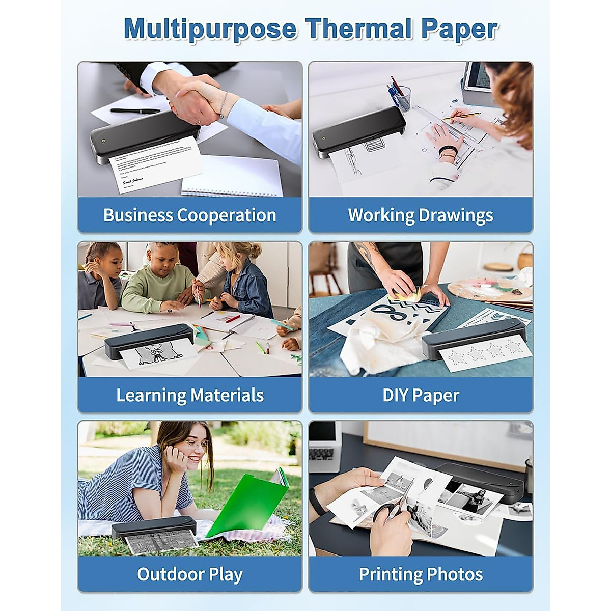 US Letter Thermal Paper - 8.5” x 11” Quick-Dry Letter Paper, Compatible with Phomemo M08F-Letter M832 M831 M833 M834 M835 Q301 Q302 & Brother-Letter Thermal Printer for Documents Contracts, 200 Sheets