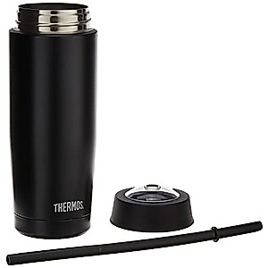 Thermos 18 Ounce Vacuum Insulated Cold Cup with Straw, Black