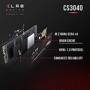 PNY XLR8 CS3040 1TB M.2 NVMe Gen4 x4 Internal Solid State Drive (SSD) - M280CS3040-1TB-RB