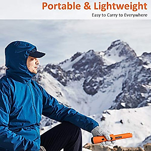 RANSENERS Metal Detector Pinpointer,Detector Wand,Handheld PinPointer Wand,360°Serch Treasure Pinpoint Finder Probe with Belt Holster High Sensitivity for Gold Coin Silver Jewelry (Orange )
