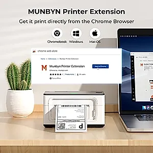 MUNBYN Thermal Printer for Shipping Labels [Upgraded 2.0] Label Printer for Small Business Compatible with Amazon, Etsy, Ebay, Shopify, FedEx, UPS, USPS