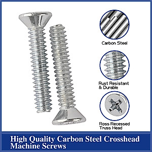 T.K.Excellent Flat Head Phillips #6-32 Electrician's Machine Screw Kit,370 Pcs Assorted Screws, Wall Plate Screws, Outlet Screws