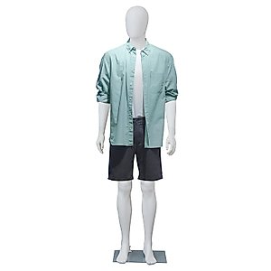 6Ft Male Mannequin Dress Form Display - Manikin Torso Stand Realistic Full Body Mannequin for Retail Clothing Shops, Halloween Christmas Cosplay, White