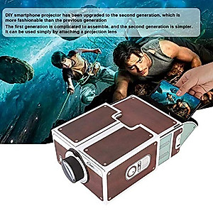 Second-Generation Mini DIY Portable Smart Mobile Phone ProjectorHome Cinema Portable Movie Projector for Indoor Outdoor Install Projection Lens to Use
