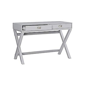 Linon Grey 2-Drawer Writing Jaycee Desk