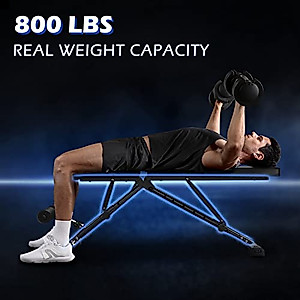 FLYBIRD Weight Bench, Adjustable Strength Training Bench for Full Body Workout with Fast Folding-New Version