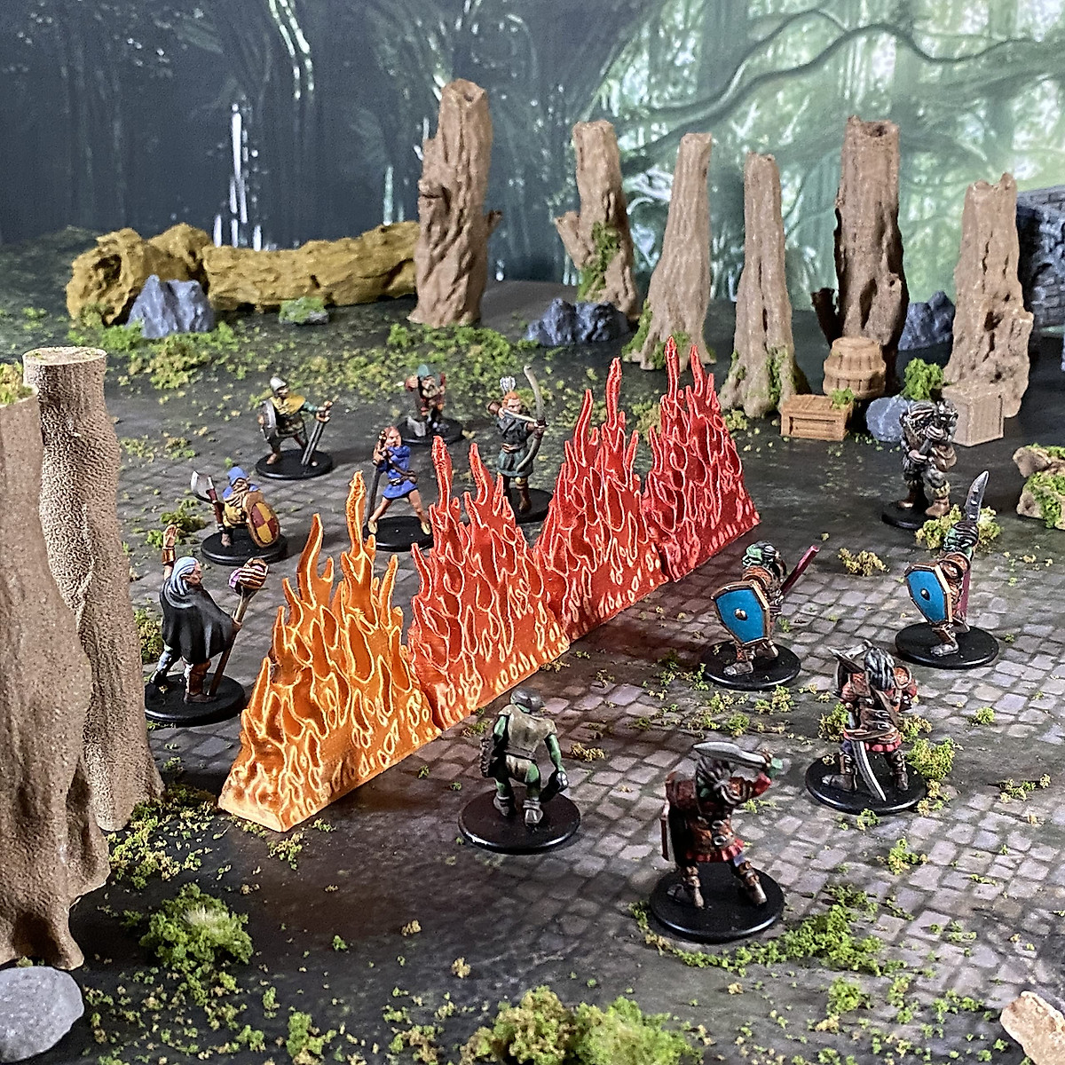 Extruded Gaming Fire and Ice Wall Spells