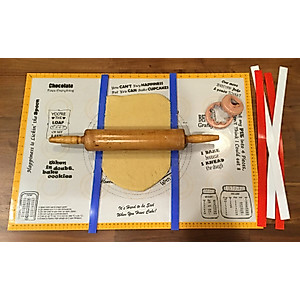 Set of 3-100% Silicone Measuring Dough Strips/Perfection Sticks/Rolling Pin Guides/Dough Guides/Pastry Ruler, Length 18 inches/3 Sizes