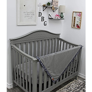 Dear Baby Gear Elephant Baby Blanket - Double Layer Infant Blanket - Toddler Blankets for Boys and Girls - Gray and Mint Elephant Calf with Flowers, Gray Ruffles - 43" x 33"