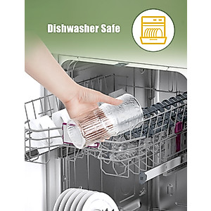 NiHome High Borosilicate Glass Tumbler Cup with Lid and Straw, 22oz Clear Iced Coffee Glass Cups Drinking Jars Glasses Smoothie Tea Cup with Straws, Wide Mouth Water Tumbler With Muffler Ring - 2 Pack