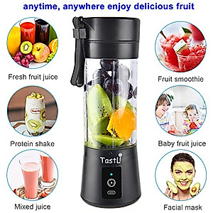 Portable Blender Bottles, Mini Personal Blender for shakes and smoothies (Black)