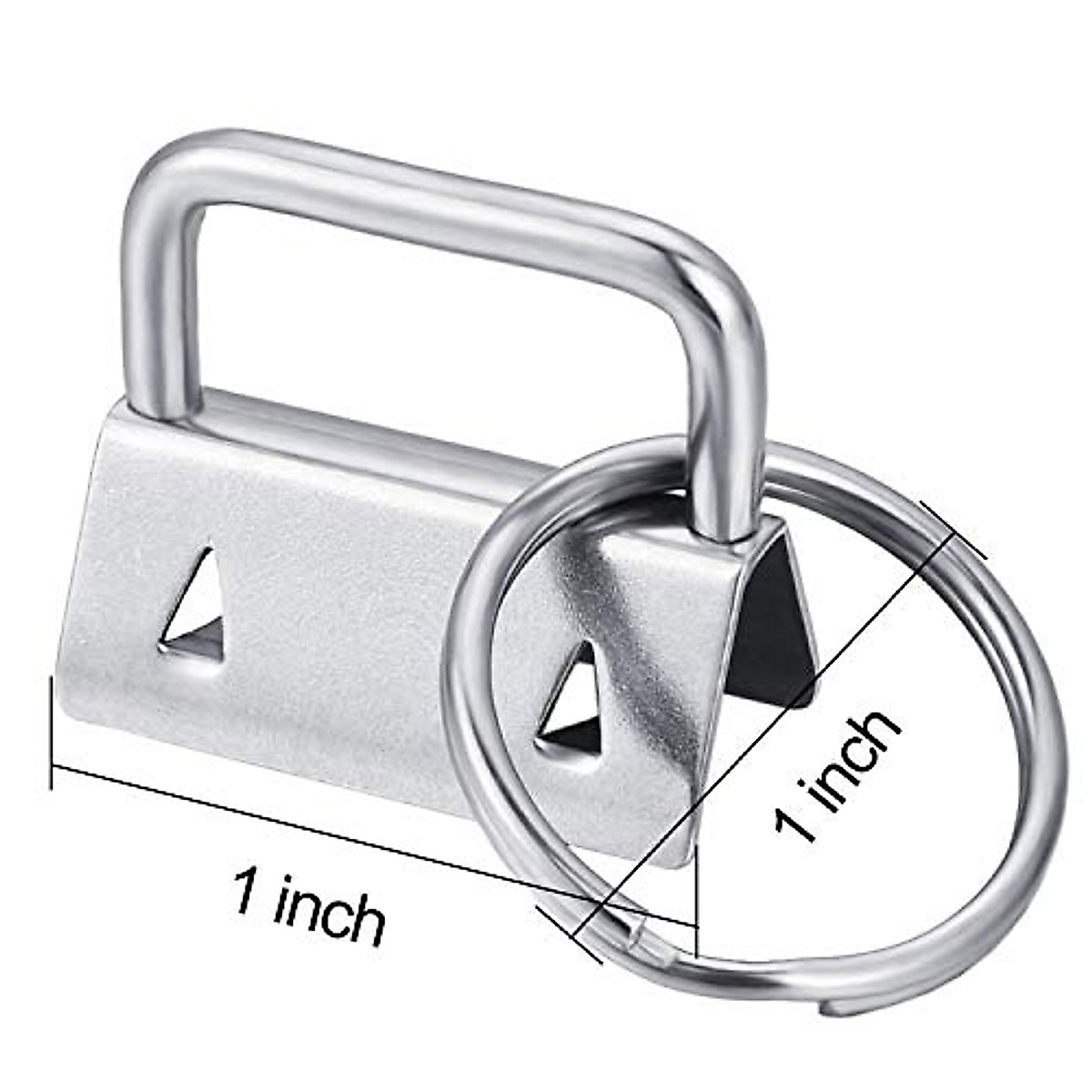 Prerrysurpasse 60Sets 1"Key Fob Hardware with 1Pcs Key Fob Pliers , Glass Running Pliers Tools with Jaws, Studio Running Pliers Attach Rubber Tips Perfect for Key Fob Hardware Install