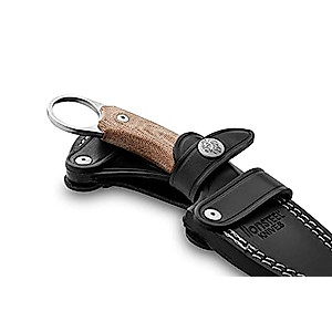 LionSTEEL H2 Karambit Style Fixed Blade EDC Hunting Hiking and Outdoor Knife, G10 and Micarta Handles, M390 Super Steel, Leather Sheath Included, Natural Micarta