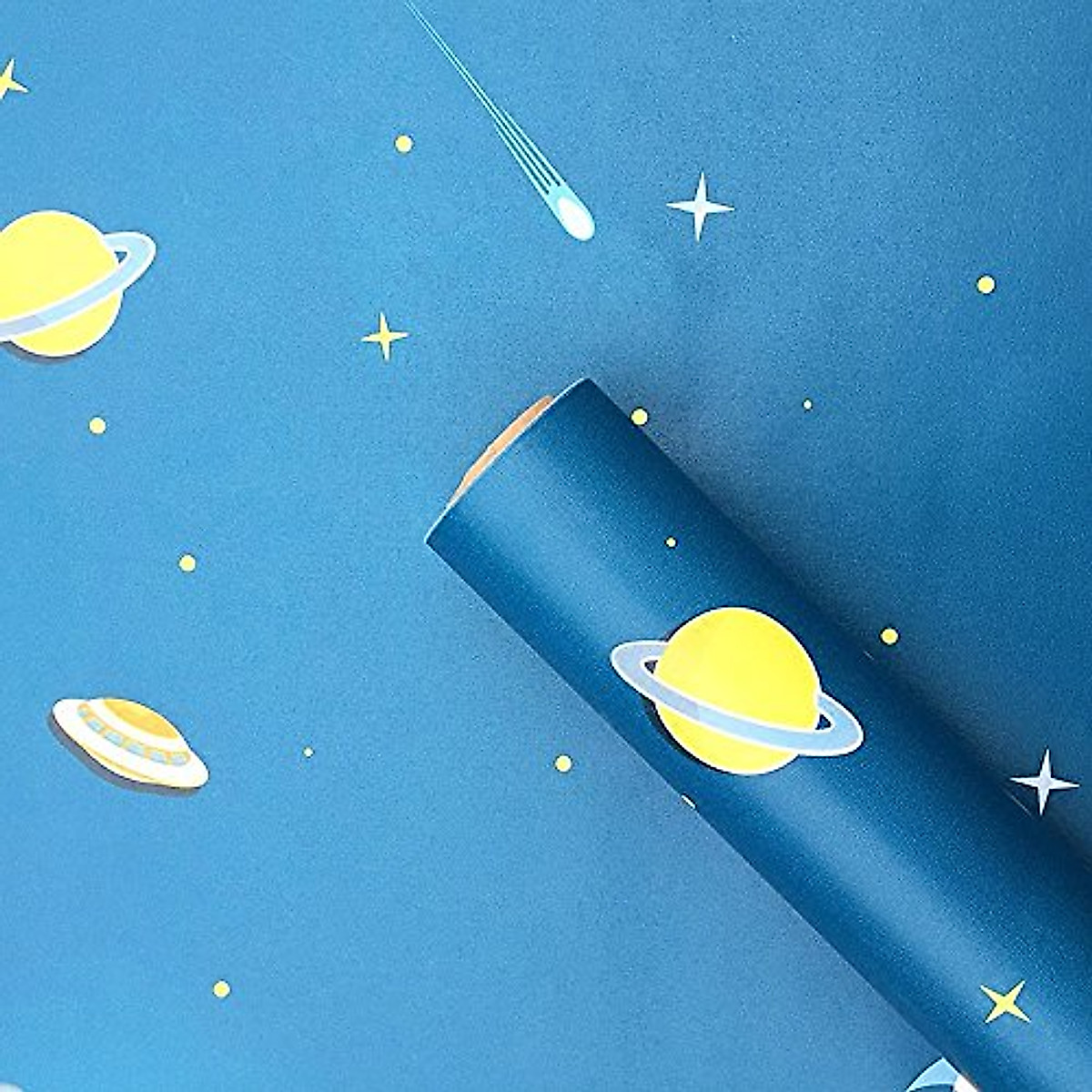 Yifely Funny Universe Decorative Furniture Paper Removable Shelf Drawer Liner for Boys Girls Bedroom 17x118 Inch