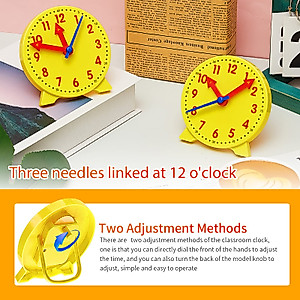 Henoyso 48 Pieces Teaching Clock Kit for Kids to Tell Time Mini Teaching Clock Bulk for Student Early Basic Math Skills Development Teacher and Classroom Supplies (4 Inch)