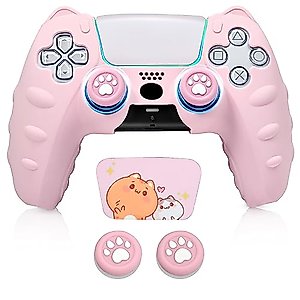 dnidhfie Controller Skin for Playstation 5 Anti-Slip Silicone Cover Skin Protective Cover Case, DualSense Wireless Controller,Non-Slip Studded Silicone Gel Grip Protective Cover Case