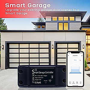 WiFi Smart Garage Door Opener Remote, WiFi Garage Door Controller, tolviviov Smart Garage Door Controller, Work with Alexa, Google Home,Siri,Smart Life APP, Remote Control, No Hub Needed