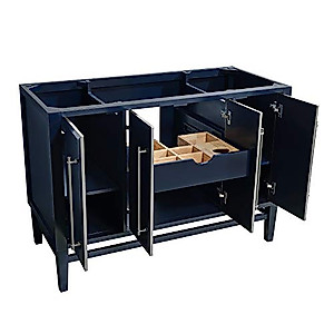 Avanity White 48-Inch Mason Bath Vanity Cabinet with Silver Trim