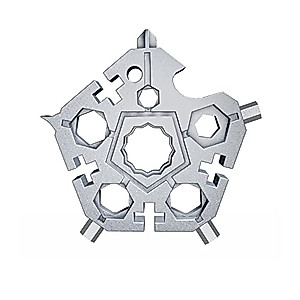 23-in-1 Snowflake Multitool Stainless Steel Multitool,Chxico 23-in-1 Stainless Multi-tool with Key Ring,Gift for Christmas(Silver)