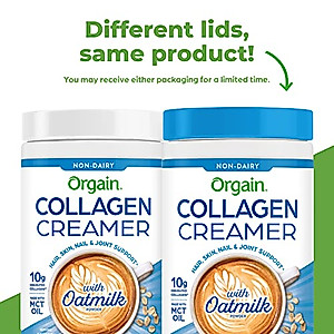Orgain Collagen Creamer with Organic Oatmilk Powder, French Vanilla - 10g of Hydrolyzed Grass-Fed Collagen, 1g of Sugar, Made with MCT, Avocado, and Coconut Oil, No Dairy or Soy, Non-GMO, 10 oz