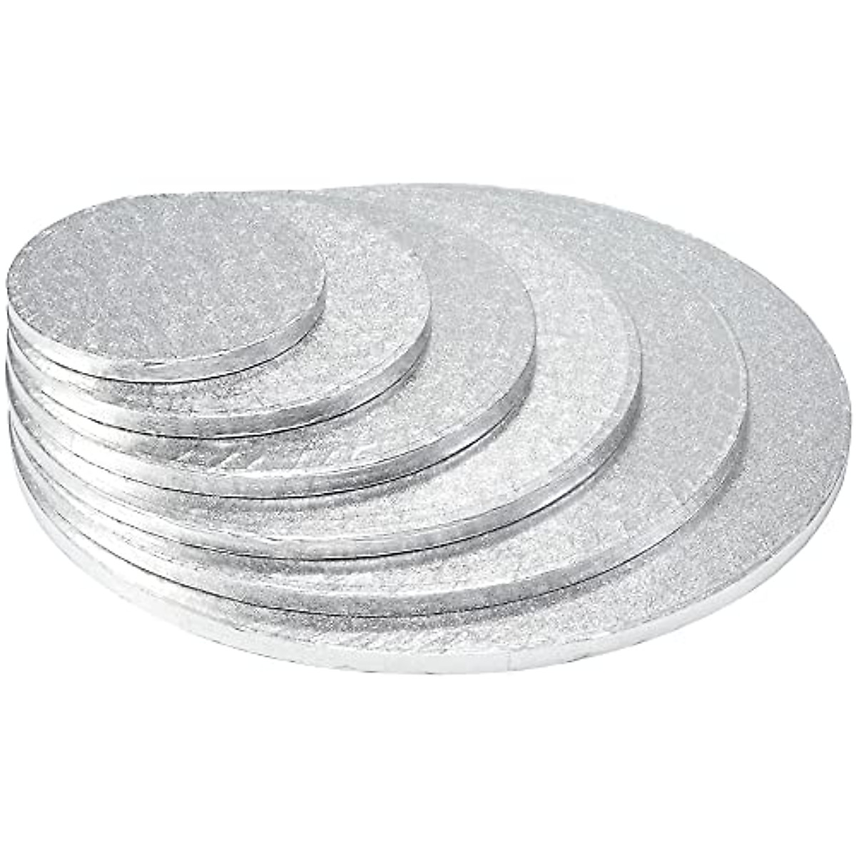 DecoPac Round Cake Drum, Pack of 5, 6", Silver
