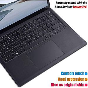 XISICIAO Full Size Keyboard Palm Rest Cover for Microsoft Surface Laptop 3/4/5 Palm Pads Wrist Rests Film Protector,Avoid Stain for 13.5 Inch Laptop(US Layout) (Black for Laptop 3/4/5 13.5 inch)