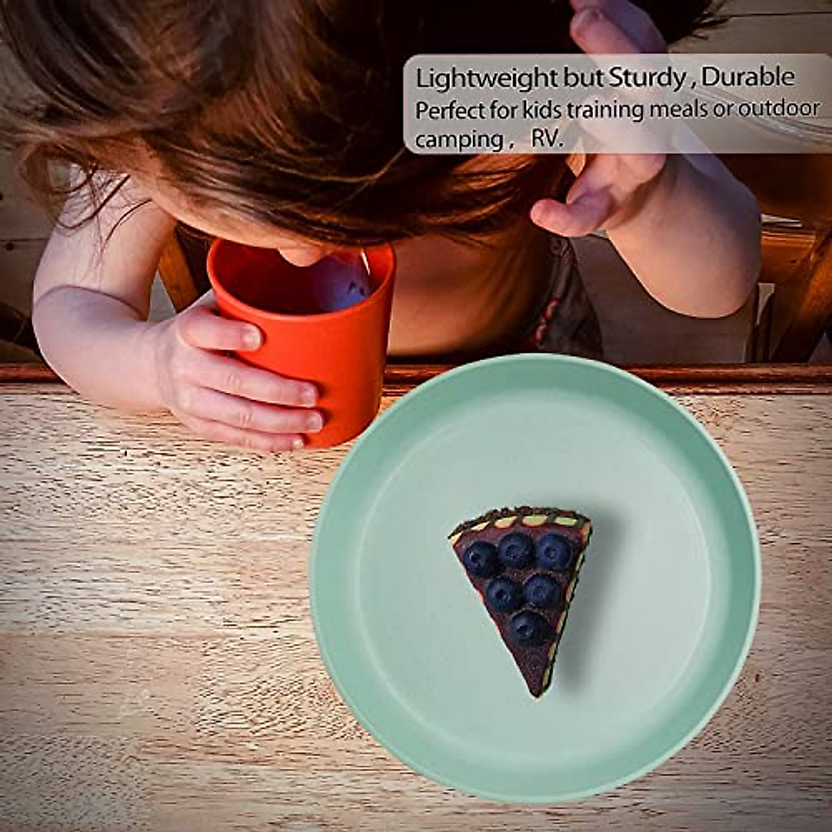 Homestockplus Dinner Plates Wheat Straw Fiber Plate Sets Unbreakable Environment Friendly Plates Microwave Save Dish Washer Safe For Salad Pasta Safe [Set of 8]