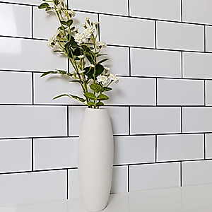 AULIGET 100-Piece Polished White Thick PVC Peel and Stick Backsplash, 3" x 6" Waterproof Subway Tile Peel and Stick Wall Tiles for Kitchen & Bathroom