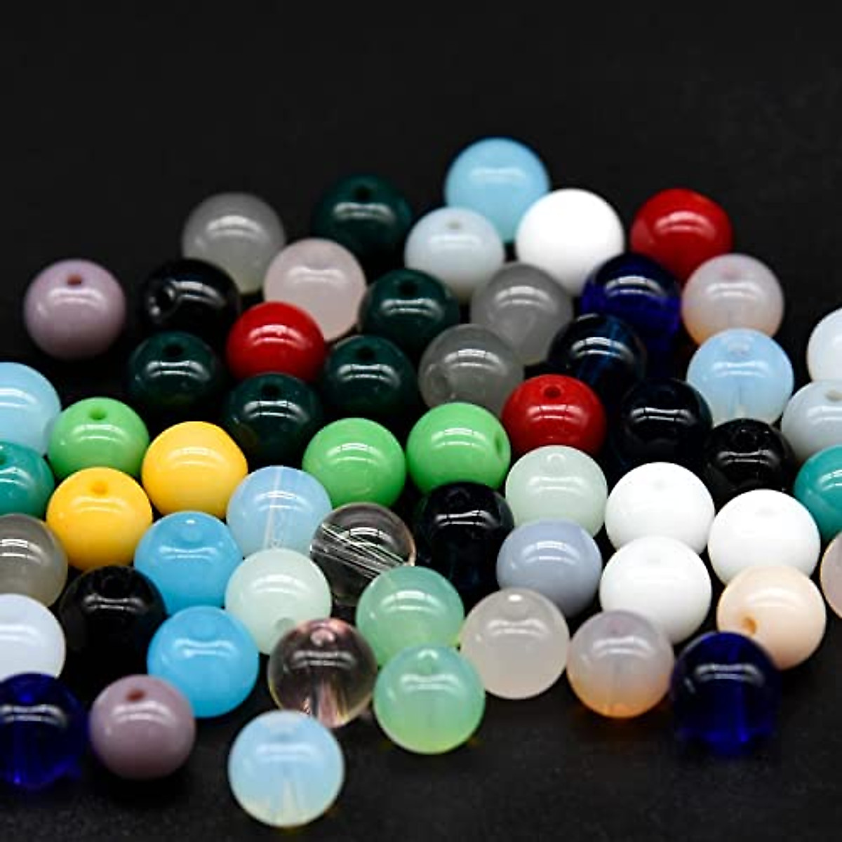 KOTHER 600PCS Glass Beads for Jewelry Making, 8mm DIY Gemstone Crystal Beads Bracelet Making Kit Healing Chakra Beads, 24 Color Round Gemstone Beads Suitable for Beginners