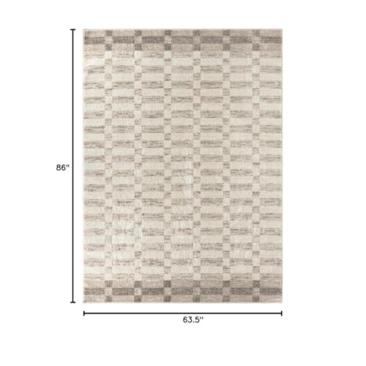 LUXE WEAVERS Checkered Geometric Beige 5x7 Area Rug, Indoor Carpet