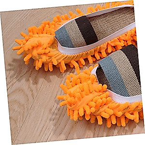 Cleaning Mop 4 Pcs Floor Cleaner Mop Cleaning Mops Floor Mops Slippers Lazy Mop Slippers Floor Cleaning Slipper Lay Shoe Cover Orange Washable The Lazy Dust Mop Slipper Mop Cap