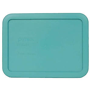 Pyrex Turquoise (3) 7202-PC, (3) 7200-PC, (2) 7201-PC, & (2) 7210-PC Plastic Food Storage Replacement Lids, Made in USA