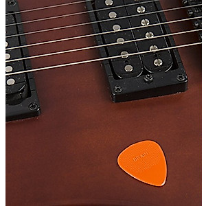 Snarling Dogs Brain TNSDB351 1.14 Guitar Picks, 12-Piece, Collectible Tin, Orange Nylon, 0 1.14mm