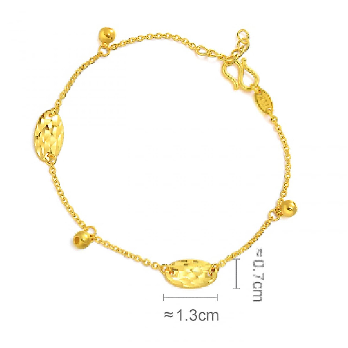 CHOW SANG SANG 999.9 24K Solid Gold Price-by-Weight 4.49g Gold Modern Bead Bracelet for Women 82806B | 7.4", (19 CM)