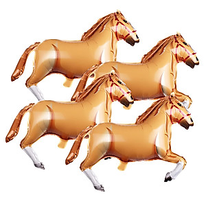 Oringaga 4 Packs Horse Foil Balloons- Western Cowboy/Pony//Horse Themed Baby Shower Kids Birthday Party Decorations Supplies Favors Horse